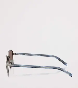 Prada Metal Geometric Sunglasses