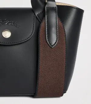 Longchamp Pure" Grained Leather Mini Tote Bag - Black