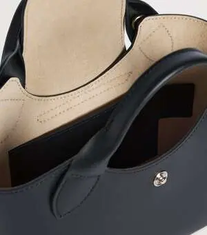 Longchamp Pure" Grained Leather Mini Tote Bag - Black