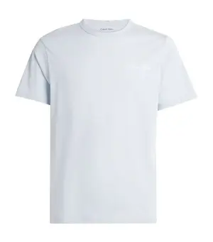 Calvin Klein Cotton Poplin Logo Pyjama Top - Blue