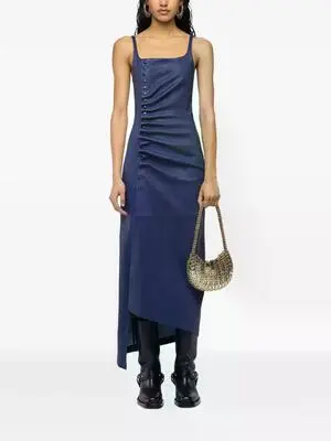 Rabanne Draped Snap-button Maxi Dress