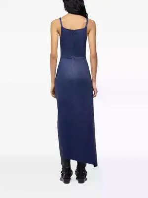 Rabanne Draped Snap-button Maxi Dress - Blue