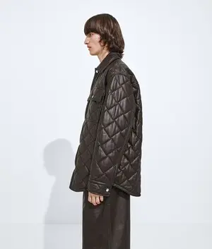 Bottega Veneta Leather Quilted Overshirt