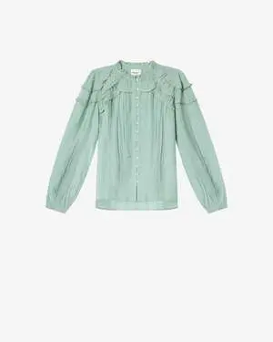 ETOILE Christa Ruffled Cotton Viscose Blouse
