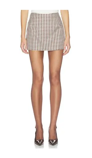 MAUDE CLUB Emily Skort Gingham In . Also - Brown