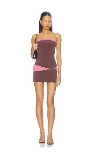 TIGER MIST Eos Colourblock Mini Dress In . Also - Chocolate