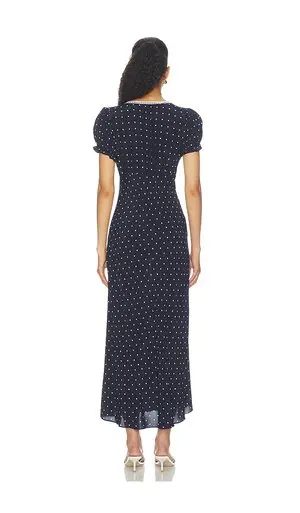 Rails Polka Dot Lace Trimmed Midi Dress