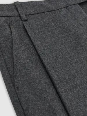 REISS Wool-blend Pleated Barrel-leg Trousers