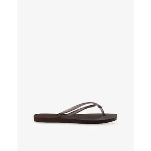 Havaianas Slim Split Rubber Flip Flops - Dark Brown