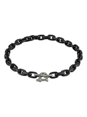 PARTS OF FOUR Sterling Silver Charm Chain Choker Necklace - Black