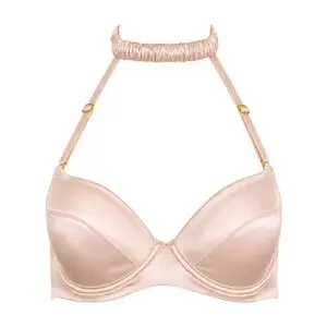 BLACK HEART LINGERIE Convertible Silk Push-up Bra In Champagne - Pink