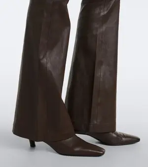 Vince Leather Flared Trousers