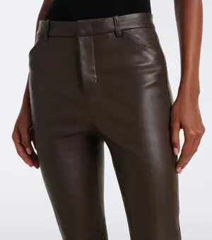 Vince Leather Flared Trousers