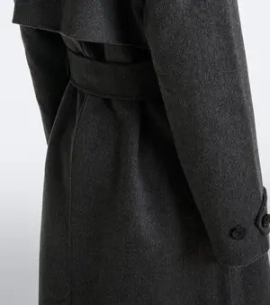 THE FRANKIE SHOP Nikola Belted Wool And Cashmere Coat In Dark Melange