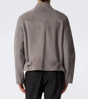LARDINI Suede Zip-up Jacket