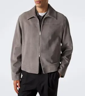 LARDINI Suede Zip-up Jacket