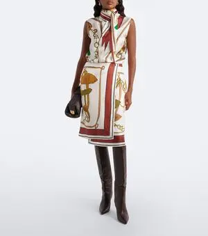 Dorothee Schumacher Cosmic Funghi Printed Silk Twill Wrap Skirt