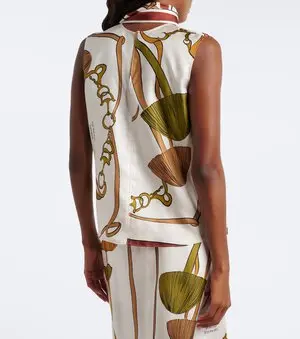 Dorothee Schumacher Cosmic Fungi Printed Tie-neck Silk Twill Top