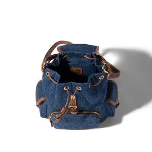 Miu Miu Denim And Leather Backpack