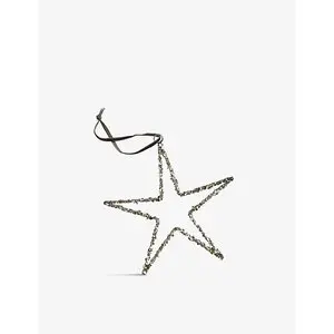 THE WHITE COMPANY Glitter Star Christmas Decoration 14cm - Silver
