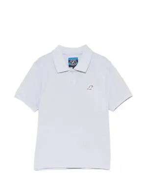 AGNES B. Logo-embroidered Polo Shirt - Blue