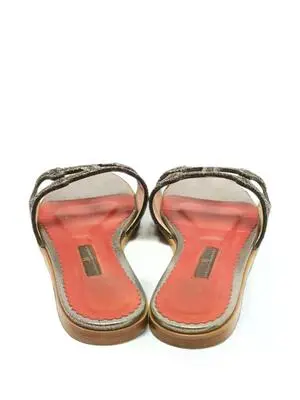 Carolina Herrera Initials Insignia Crystal-embellished Slides