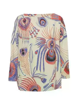 Dries Van Noten Printed Crepe Blouse - Neutrals