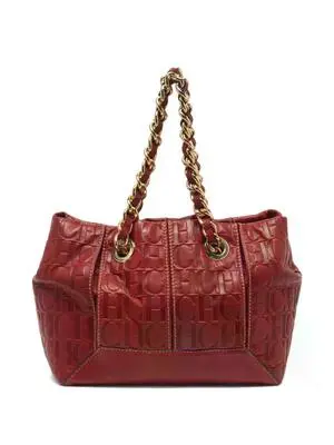 Carolina Herrera Monogram Embossed Tote Bag