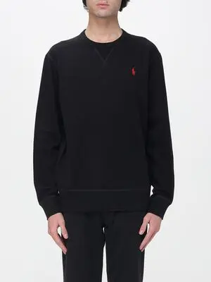 Polo Ralph Lauren Cotton Crewneck Sweatshirt With Embroidered Pony - Black