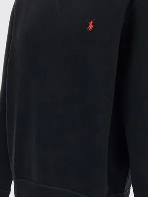 Polo Ralph Lauren Cotton Crewneck Sweatshirt With Embroidered Pony - Black