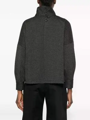 NIU Houndstooth Pattern High-neck Top