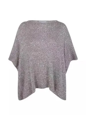 D.exterior Sequinned Knit Top