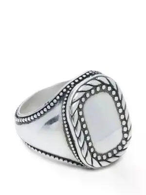 MAISON MARGIELA Burnished-effect Signet Ring - Silver