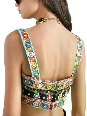 Dolce & Gabbana Carretto-print Cotton Top