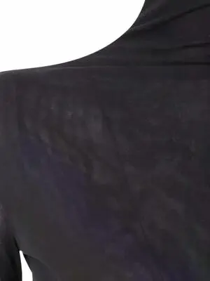D.exterior Sheer High-neck Long Sleeve Top