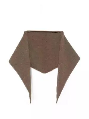 BEYOU Fine-knit Triangular Scarf - Brown