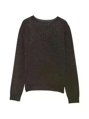 P.a.r.o.s.h Rhinestone Embellished Fine Knit Top - Brown