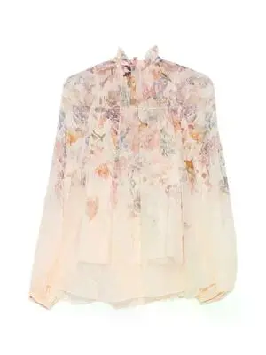 Zimmermann Floral-print Pleated Blouse