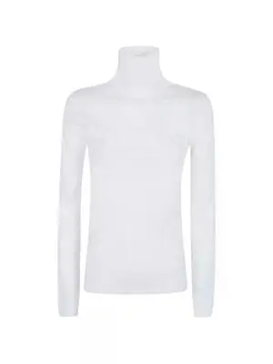 D.exterior Roll-neck Wool Sweater - White