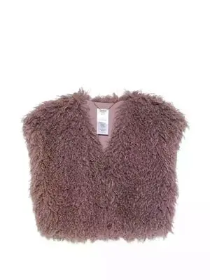 Liu Jo Faux Fur Sleeveless Cropped Jacket - Purple