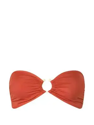 Johanna Ortiz Seawaters Ruched Bikini Top - Red