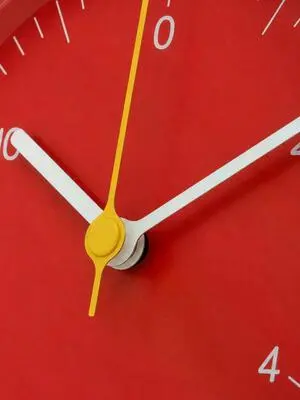 HAY X Jasper Morrison Round-frame Pedestal Clock - Red
