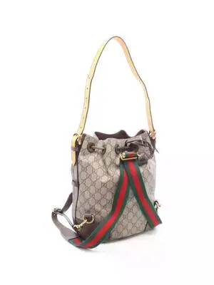 Gucci 2010s Gg Supreme Sherry Line Web-stripe Tote Bag