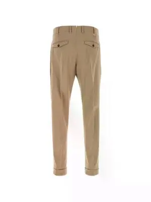 PT TORINO Pleated Turned-up Trousers - Neutrals