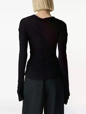 Vera Wang Sheer Long-sleeve Top