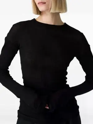 Vera Wang Sheer Long-sleeve Top