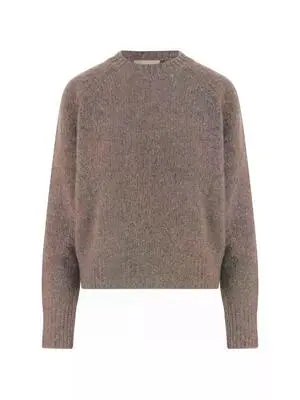 ALLUDE Crew-neck Raglan-sleeve Sweater - Brown