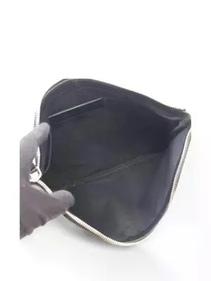 Balenciaga 2000s Medium Navy Clip Clutch Bag - Neutrals