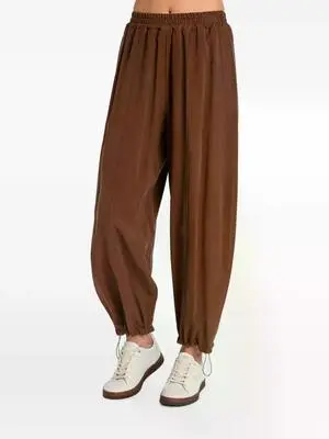 TWINSET Elaasticated-waist Tapered Trousers - Brown