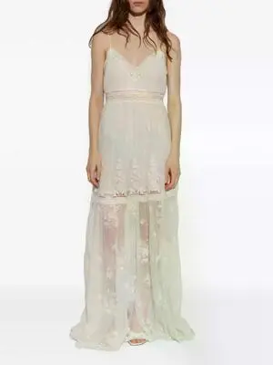 LoveShackFancy Lace-trimmed Embroidered Maxi Dress
